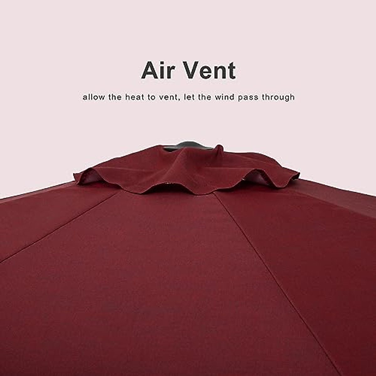 Tempera 9' Outdoor Market Patio Table Umbrella with Push Button Tilt and Crank,Large Sun Umbrella with Sturdy Pole&Fade resistant canopy,Easy to set,Red