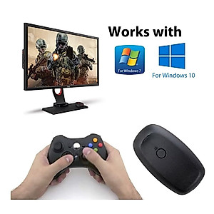 Wireless USB Gaming Receiver Adapter for Microsoft Xbox 360 Controllers, Desktop PC Laptop Gaming Adapter for Windows PC