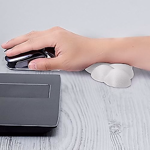 TIESOME Cloud Wrist Rest for Mouse, Memory Foam Wrist Cushion Ergonomic Palm Rest Pain Relief Mouse Wrist Support Pad with Anti-Skid Base for Office School Home Laptop&Computer Mouse(White)