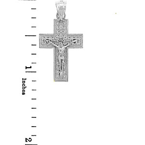 Religious Jewelry 925 Sterling Silver Crucifix Filigree Charm Pendant