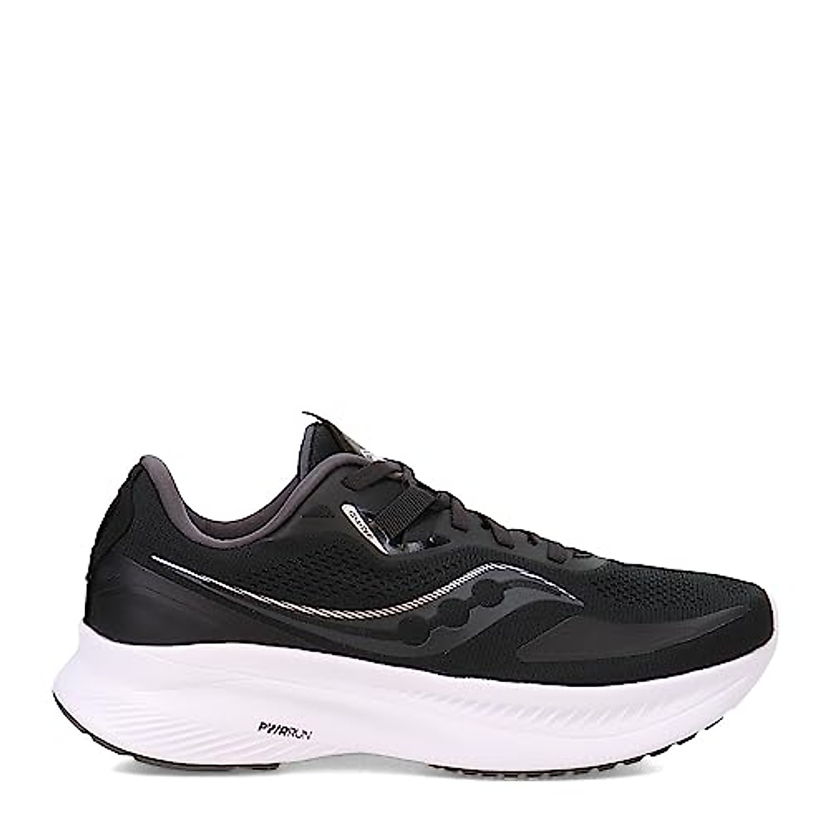 Saucony Women's Guide 15 Running Shoe, Black/White, 8 Wide