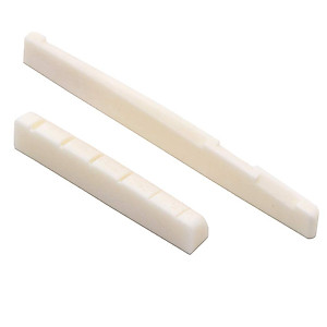 DISENS Acoustic Guitar Bridge Rosewood, Slotted Bone Nut and Saddle, 6 String Guitar Bridge Pins Replacement Parts