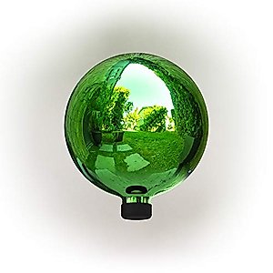 Alpine Corporation GLB292GN Gazing Globe, 10"L x 10"W x 12"H, Green
