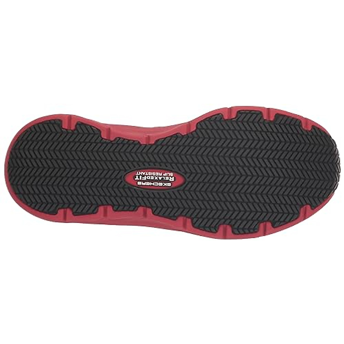 Skechers Women's D'Lux Walker SR-Ozema, Relaxed fit Athletic Styling Health Care Professional Shoe, Red, 9.5