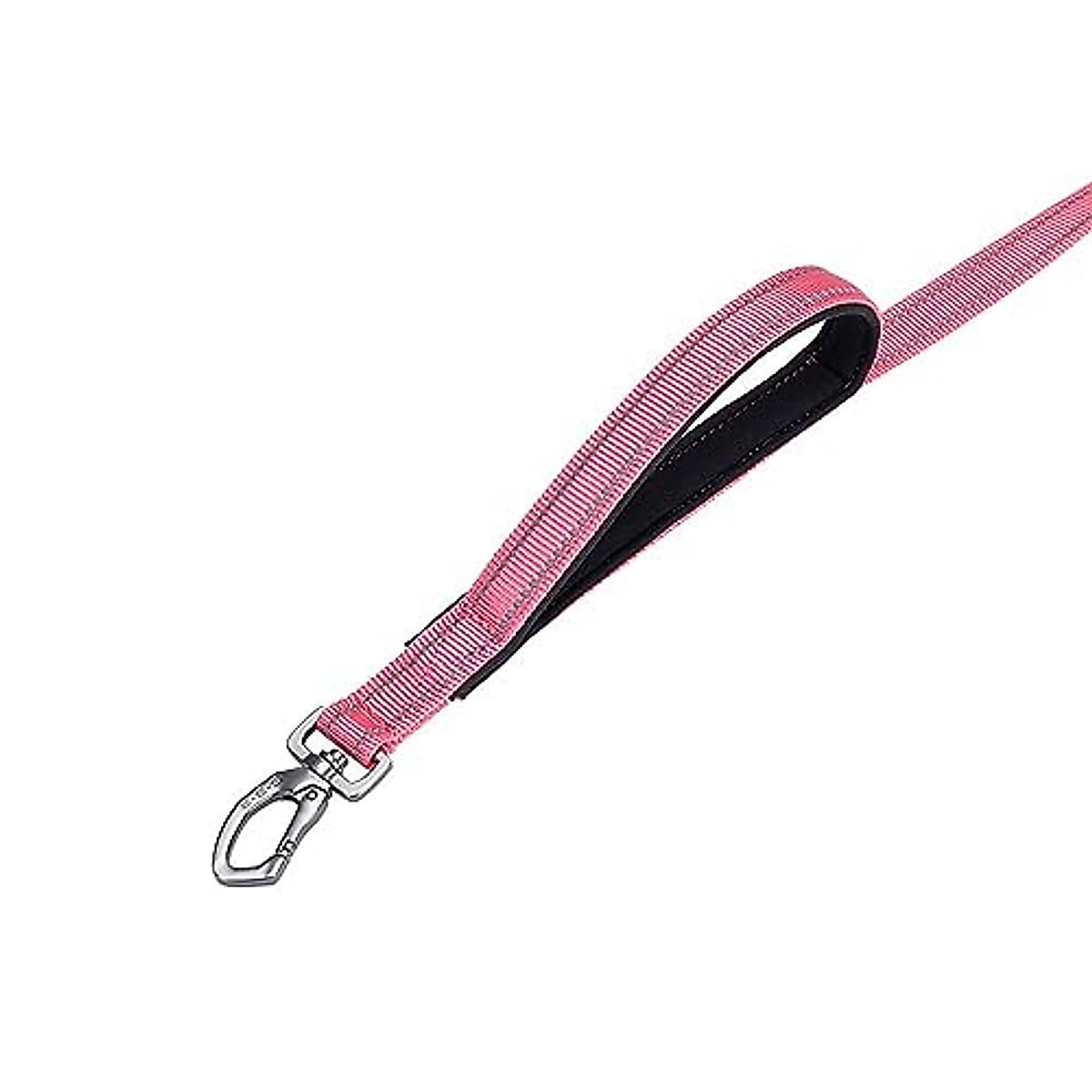 EXCELLENT ELITE SPANKER Strong Durable Nylon Dog Training Leash Traction Rope 5 Feet Long 3/4" Wide with Poop Bag Holder for Small Dogs(Pink)