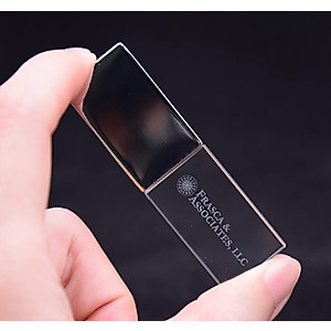 Custom 16GB USB Flash Pen Drive Personalized with Your Logo, Customize Music DJ Gift Logo USB 2.0 Crystal USB Memory Stick Thumb,Engrave Name/Photography/Wedding/Car Logo Gift (16GB Silver)