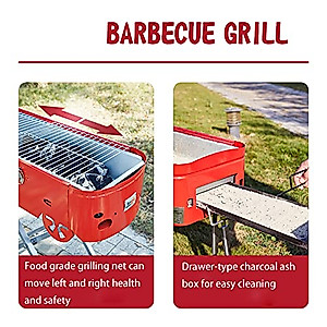 Camping Folding Car Portable Barbecue,with Folding Table Home Outdoor Courtyard Charcoal Grill Picnic