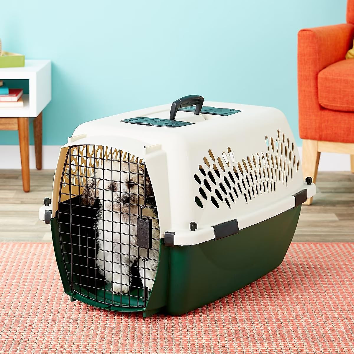 LAZAT Pet Kennel - Dog Crate for Small Dogs is Safe, Ventilated and Durable, The Best Choice for pet Travelling. (26.15 x 18.56 x 16.5 inches)