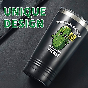 Onebttl Pickle Gifts, Emotional Support Pickle, 20 oz Travel Tumbler with Lid and Straw, Best Gifts for Women/Men on Christmas/Birthday, Gift Box Included