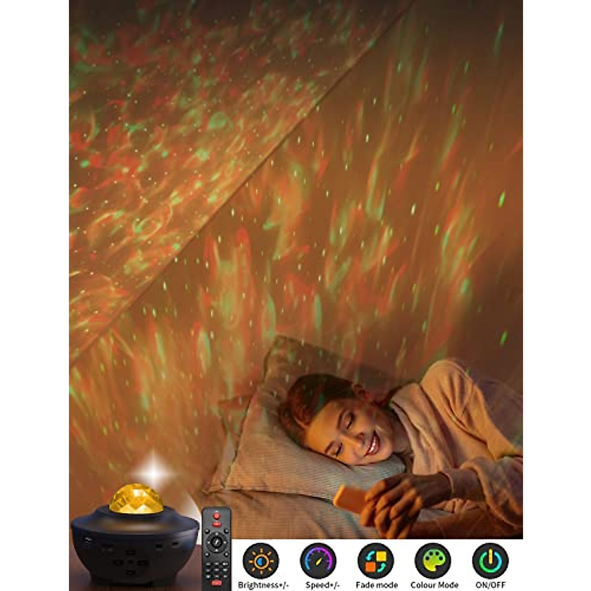 Galaxy Projector Star Projector with Remote/Smart APP Control&Voice Control&Music Speaker&Timer,Starry Sky Night Light Projector for Kids Adults Bedroom/Party/Valentine's Day/Holiday Decoration