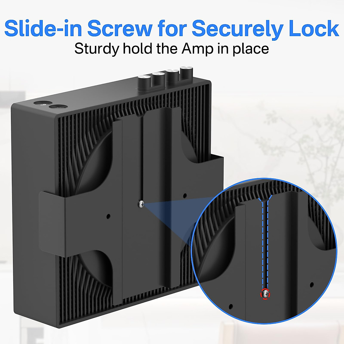 Slim Wall Mount for Sonos Amp Mount Bracket, Black Steel Mount for Sonos Wireless Amplifier Mounting Bracket