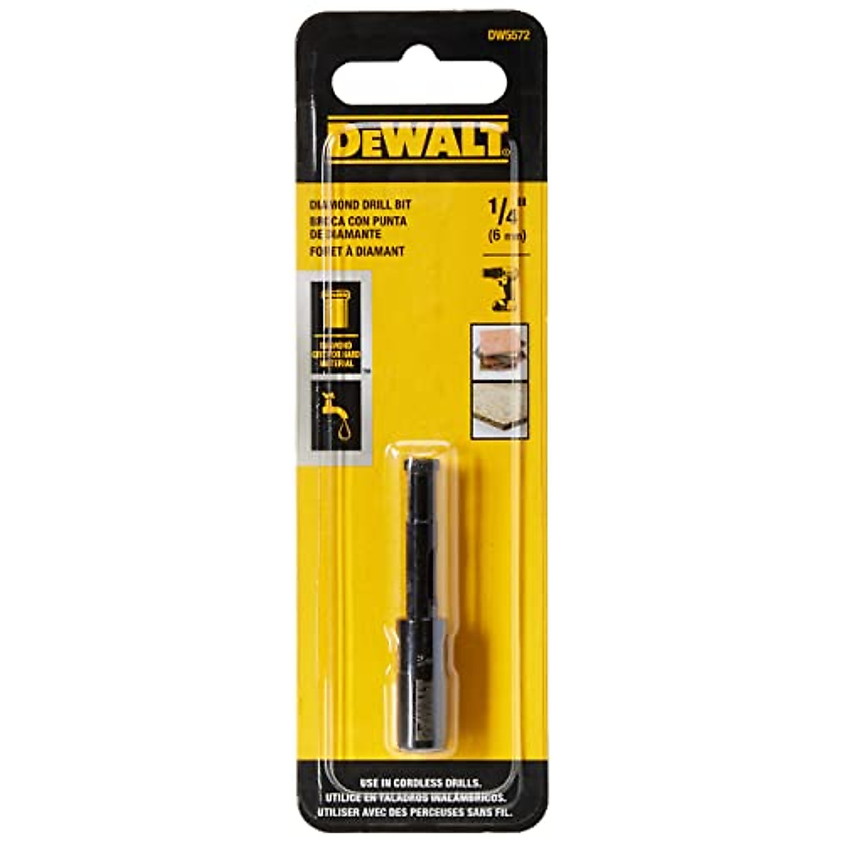 DEWALT Tile Drill Bit, Diamond Tip, 1/4-Inch (DW5572)