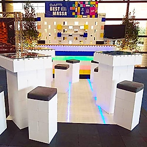 EverBlock 8’ Sofa with Cantilever Kit | Modular Seating Bench & Lounge | Giant Building Blocks | Easy to Connect & Reuse | Indoor & Outdoor Use | Build Displays & Structures | Translucent