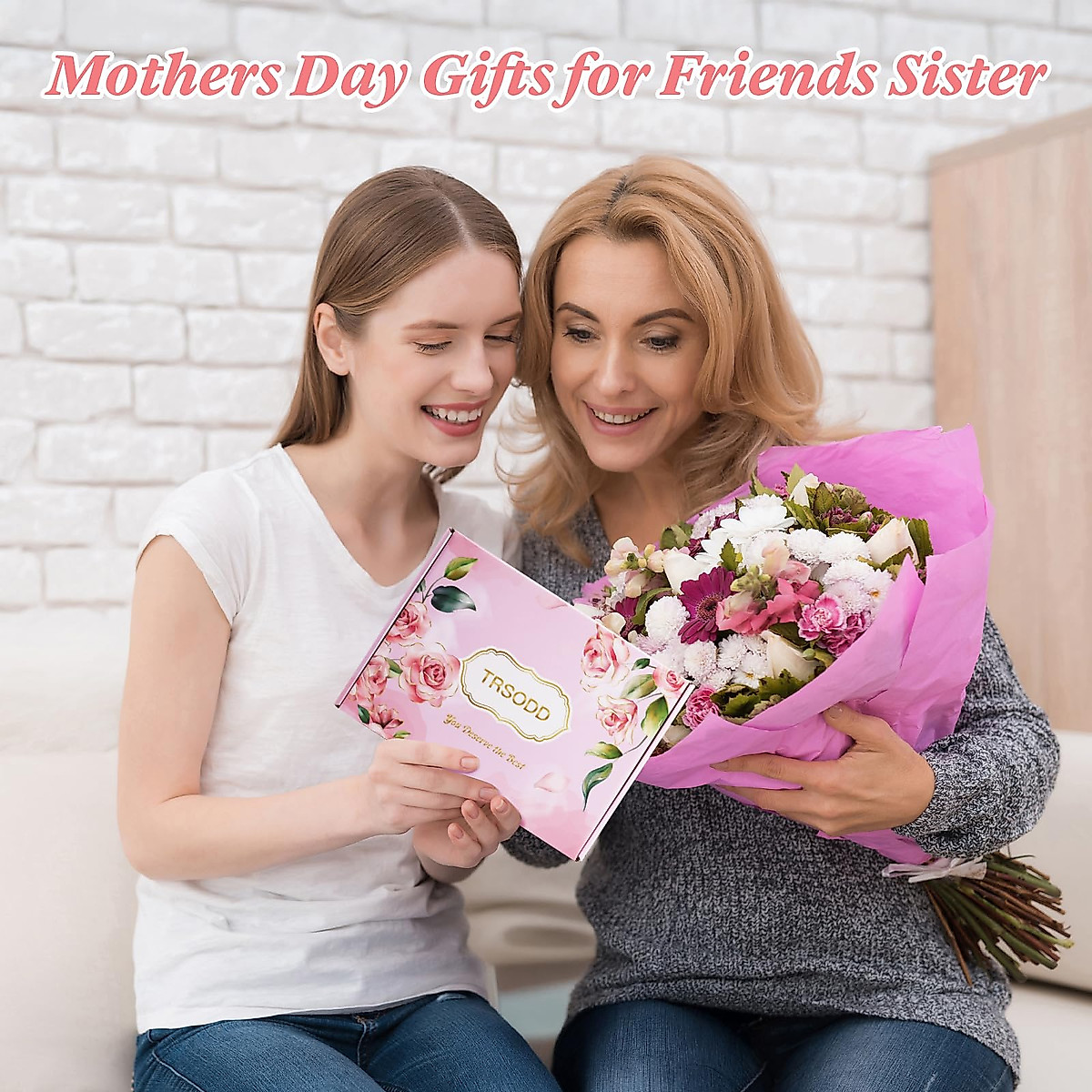 TRSODD Birthday Gifts for Women Mothers Day Gifts for Mom Wife Grandma Daughter Sister Teacher Appreciation Large Tote Bag and Makeup Bag B