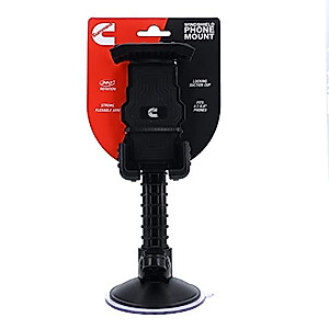Cummins Windshield Phone Mount CMNWSPH - Suction Cup Phone Holder for Car or Truck Window or Dash Universal Fit - Black
