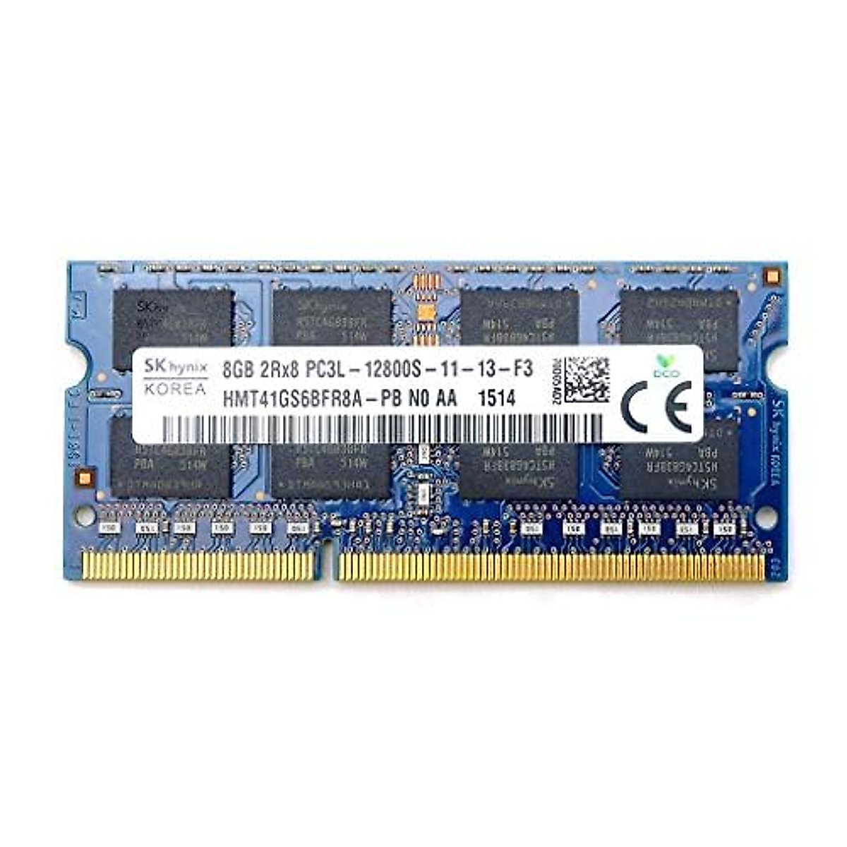 Laptop Memory Module HMT41GS6BFR8A-PB Compatible Replacement Spare Part for Hynix HMT41GS6BFR8A 8GB 2Rx8 DDR3 SO-DIMM PC3-12800 1600MHz 204-Pin Non-ECC Unbuffered CL11 1.35V