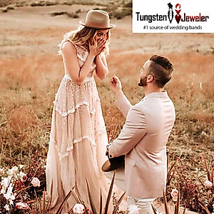 Free Personalized laser engraving Ring for Men and Ring for Women tungsten Band Rings 8mm Semi-domed Ring with Black IP Plated with Super Sleek Tire Tread Laser Carved Pattern Wedding Band Ring Ideal