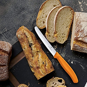 Victorinox VIC-6.7836.L119 Swiss Classic Utility - Colored 4½" Serrated Round Blade ¾ Width at Handle Orange, Multicolor