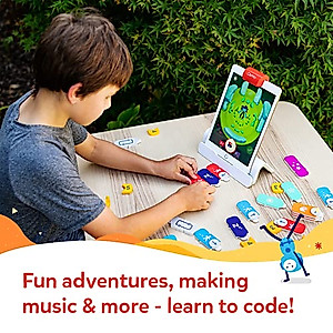 Osmo - Coding Starter Kit For iPad-3 Educational Learning Games-Ages 5-10+ -Learn To Code,Coding Basics & Coding Puzzles-STEM Toy Gifts - Logic,Coding Fundamentals,Boy & Girl(Osmo iPad Base Included)