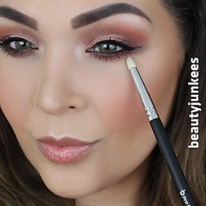 Pencil Eyeshadow Smudge Makeup Brush - Beauty Junkees Professional Eyeliner Smudger Make Up Brush, Small Soft Firm Pointed Natural Hair Bristles for Blending Eye Shadow Liner, Premium Quality