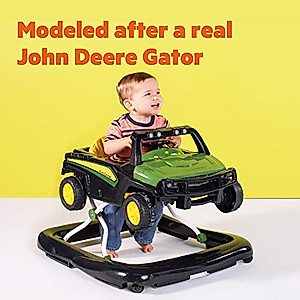 John Deere 4-in-1 Gator Baby Walker, Push Walker Activity Center, Authentic Gator Design, Easy Fold Frame, Green Age 6 Months+