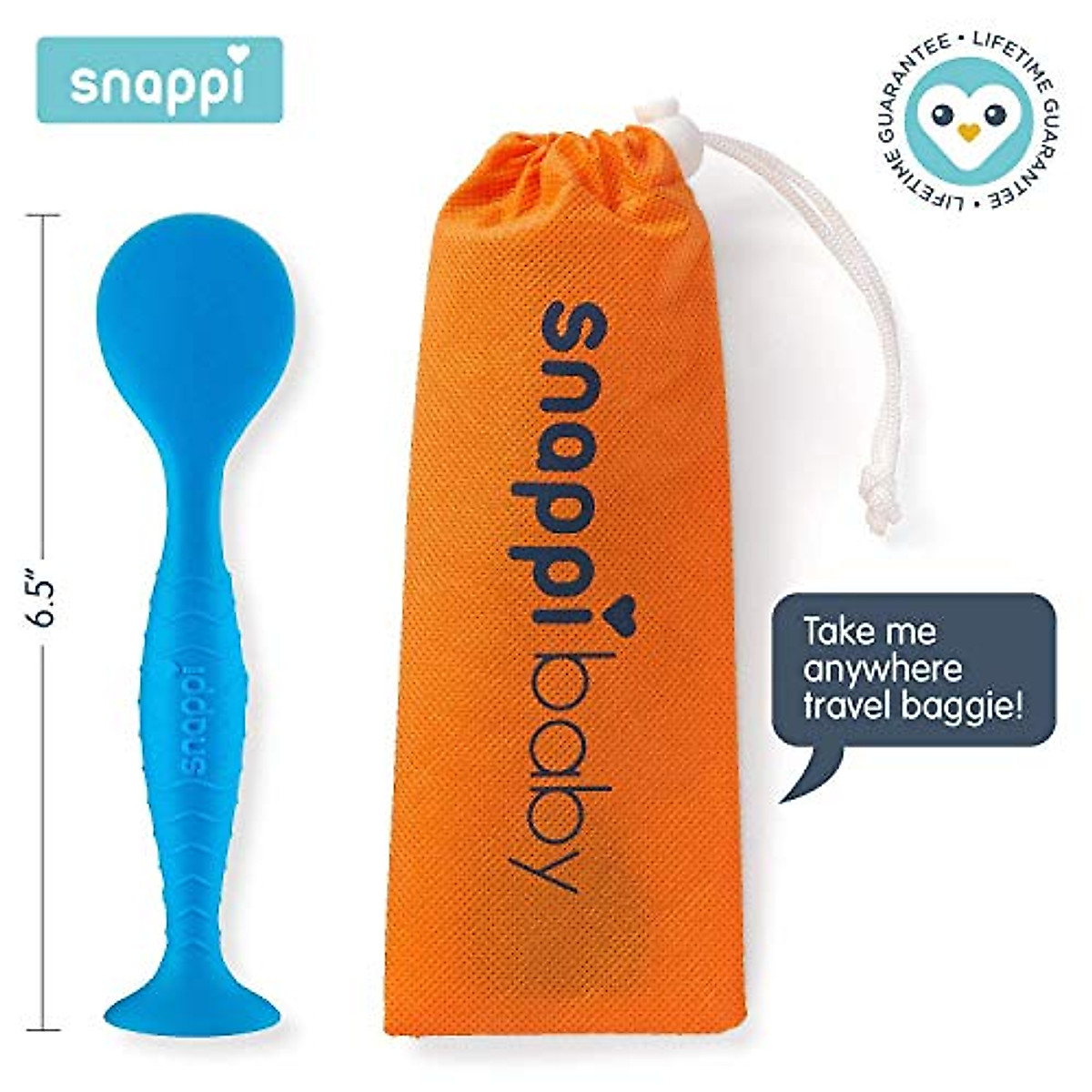Snappi Baby Ergo Brush Diaper Cream Applicator for a Baby Bum | Medical-Grade Silicone Diaper Rash Cream Bottom Brush Keeps Hands/Fingernails Clean (Azure Blue)