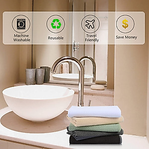 SINLAND Waffle Washcloths Microfiber Facial Cloths Soft Makeup Remover Cloths Ultra Thin Quick Drying Exfoliating 6 Pack White