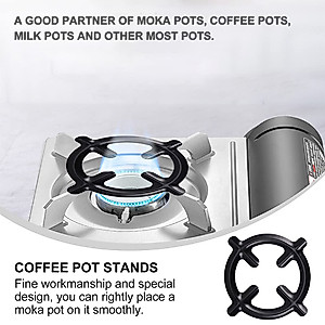 Kichvoe 6.2Inch Cast Iron Wok Support Ring 2Pcs Universal Non Slip Wok Rack Gas Ring Reducer Coffee Pot Holder Stove Trivet Electric Stove Burners - Please Tear Off The Protective Film