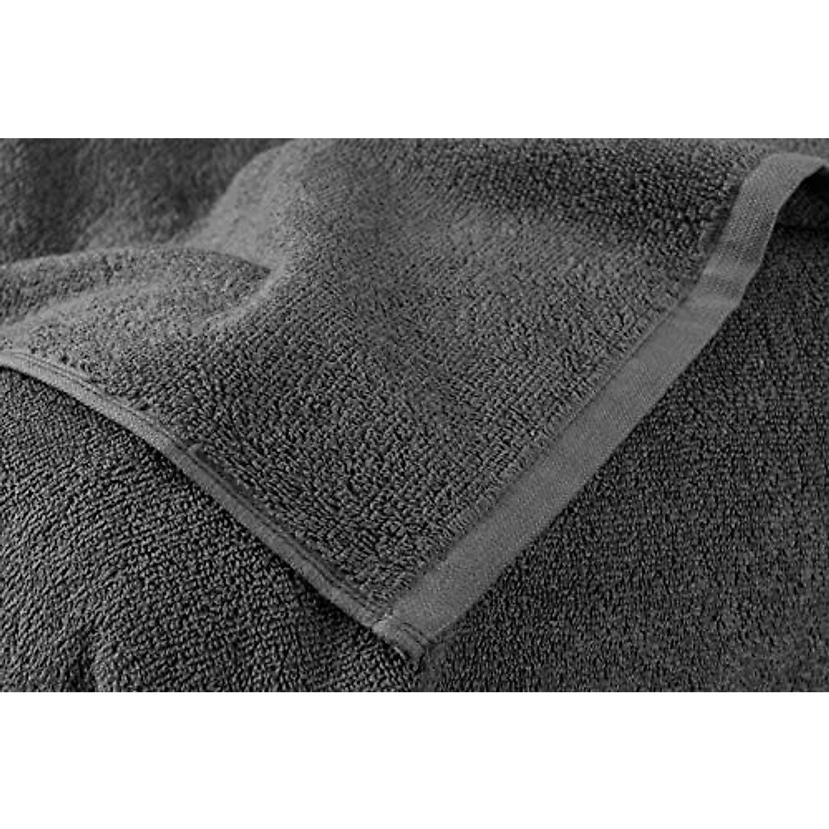GLAMBURG 100% Cotton 6 Pack Bath Towel Set, Ultra Soft Bath Towels 22x44, Towels for Gym Yoga Pool Spa, Quick Drying & Highly Absorbent - Charcoal Grey