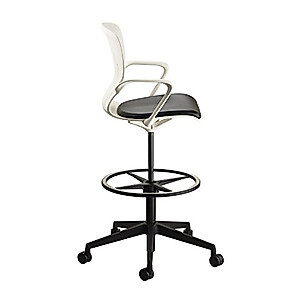 Safco Products Shell Extended Swivel Office Desk Computer Ergonomic Chair, Pneumatic Height Adjustable, White, Extended Height