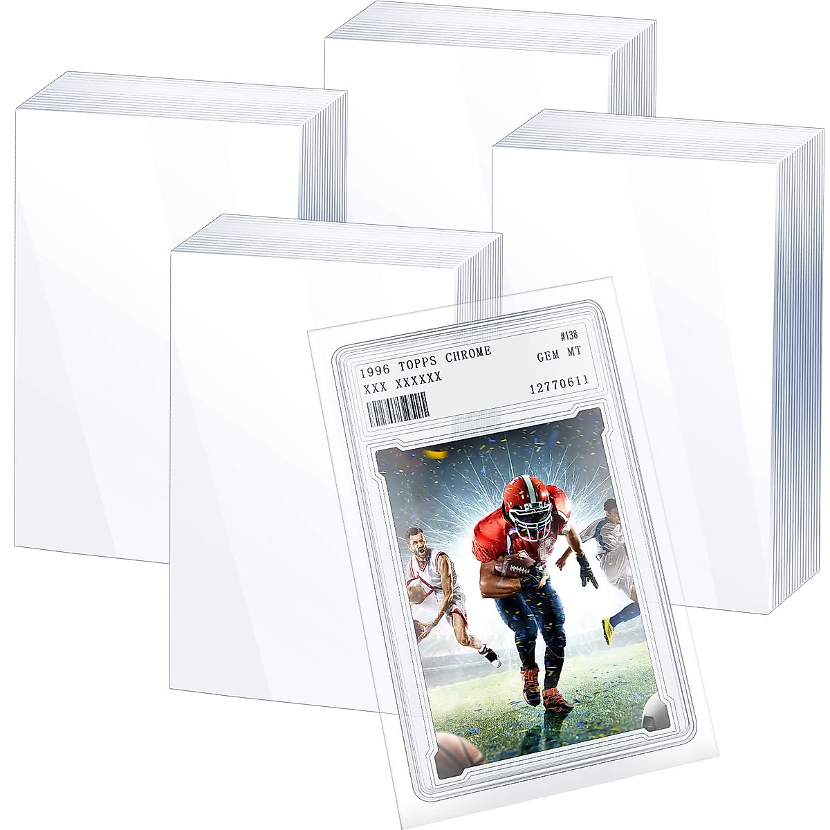 Graded Card Sleeves Resealable Baseball Card Holders Sports Card Sleeves Baseball Cards for Trading Baseball Sports Slab The Gathering Card Sleeves (400 Pieces)