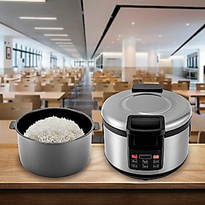 REHOUPTU Rice Warmer with Inner Pot, Commercial Rice Warmer with Display (Warm Function Only, Not Cooker) Stainless Steel Exterior, Non-Stick Insert Pot-19 L/20QT, Use for Hotel, Canteen