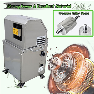 INTSUPERMAI Commercial Sugar Cane Press Juicer Machine with Cleaning Port 304 Stainless Steel Rollers Three Rollers Sugarcane Juice Extractor for Commercial Home Use 110V 750W