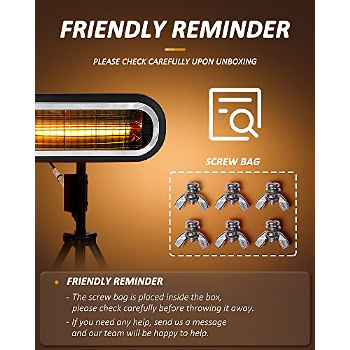 KUTON Outdoor Electric Heater, 1500W Infrared Patio Heater, Standing Indoor Heater with Telescopic Tripod, Tip-Over & IP65 Waterproof For Garage Backyard, Angle Adjustable, YD-SH-B