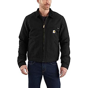 Carhartt mens Duck Detroit Jacket (Regular and Big & Tall Sizes) Work Utility Outerwear, Black, XX-Large US