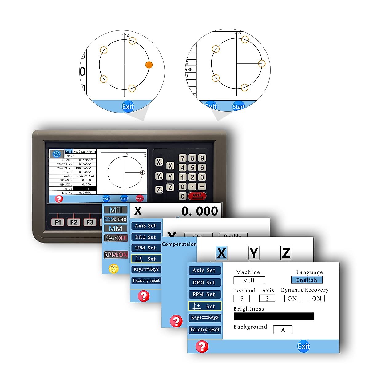 3 Axis DRO Digital Readout Magnetic Scale DRO Display Kit CNC Milling Lathe,DIY Travel Length