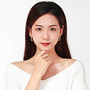 Minimalist Geometric Stud Earrings Yellow Gold Matte Plating Simple Fashion Hoop Earrings Costume jewelry Gift for Women