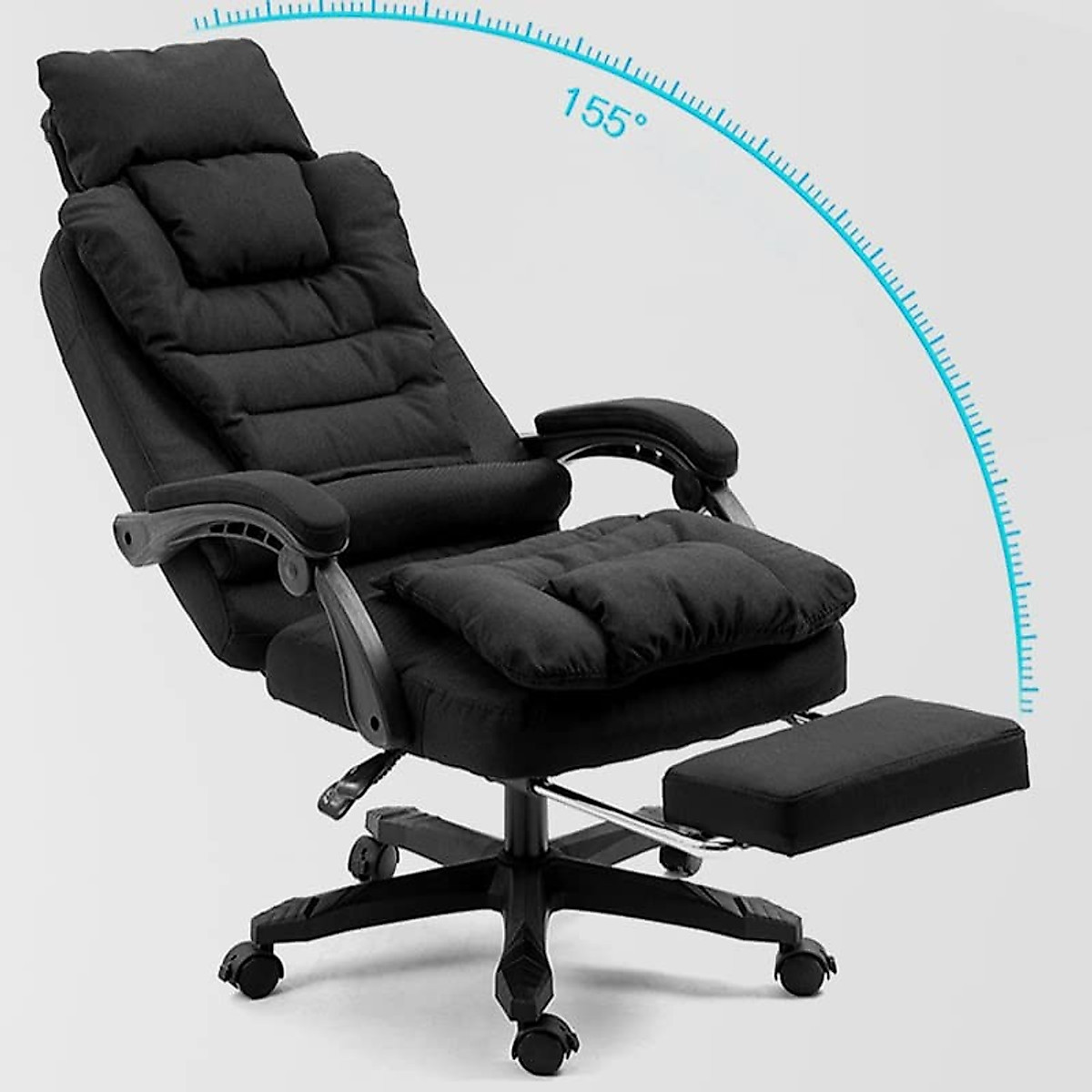 TJLSS Computer Chair Home Fabric Leisure Boss Chair Washable Office Chair Swivel Lift Chairs Massage Recliner