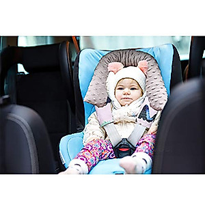 Baby Carseat Headrest and Strap Covers, Minky Adventure Mountain Baby Carseat Head Support & Carseat Neck Cover,Infant Head Support Pillow, Toddler Headrest Cushion Pad for Carseat Strollers Carrier