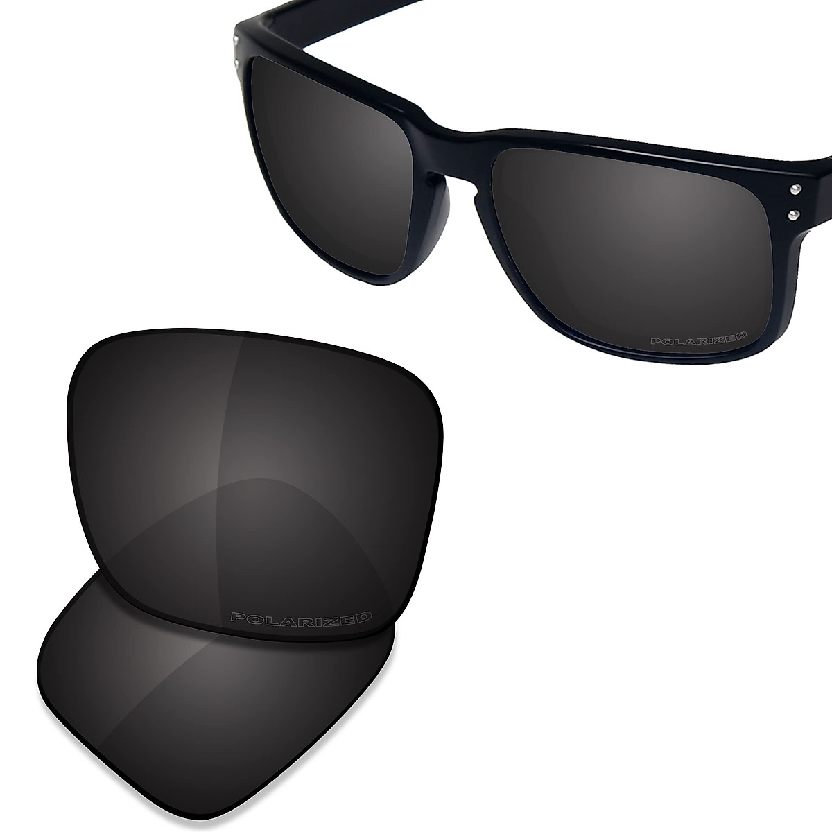 SAUCER Premium Replacement Lenses for Oakley Holbrook XL OO9417 Sunglasses High Defense - Carbon Black Polarized