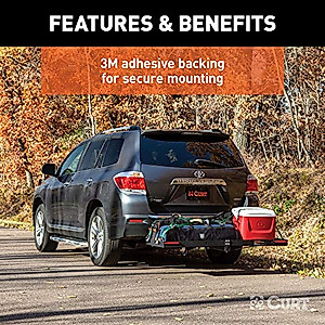 CURT 53201 Auxiliary Automotive LED Light Strips for Hitch Cargo Carrier, Bike Rack, 2-Pack, red