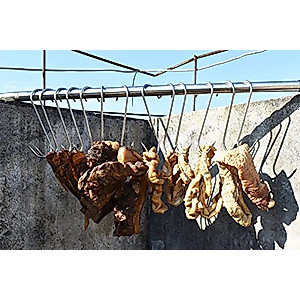 Alele 20p Meat Hooks,Stainless Steel Butcher Hooks Meat Hook Tool for Poultry Processing Smoking Drying Hanging BBQ (fba-Meat Hook 6inch 20pack 4mm)