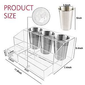 Hair Tool Organizer, Acrylic Hair Dryer Holder with 2 Drawers Hair Product Organizer for Bathroom Countertop Hair Styling Accessories & Hot Tool Organizer for Blow Dryer,Flat Irons, Curling Iron