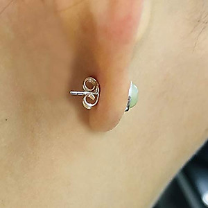 12pcs/6 Pairs 925 Sterling Silver Earring Backs Replacement Secure Ear Locking for Stud Earrings Ear Nut for Posts, 5x6mm