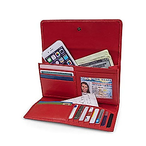 Timberland Women's Leather RFID Flap Wallet Clutch Organizer