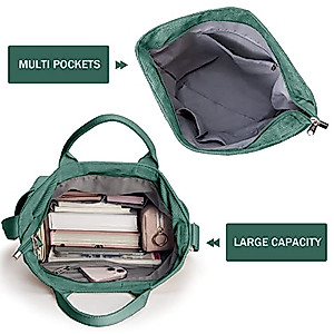 KALIDI Corduroy Tote Bag, Zipper Messenger Bag Shoulder Hobo Anti Splash Crossbody Bag Casual Work Shopping Women Frost Green