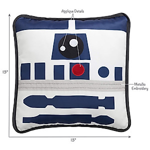 Lambs & Ivy Star Wars Signature R2D2 White/Blue Decorative Throw Pillow