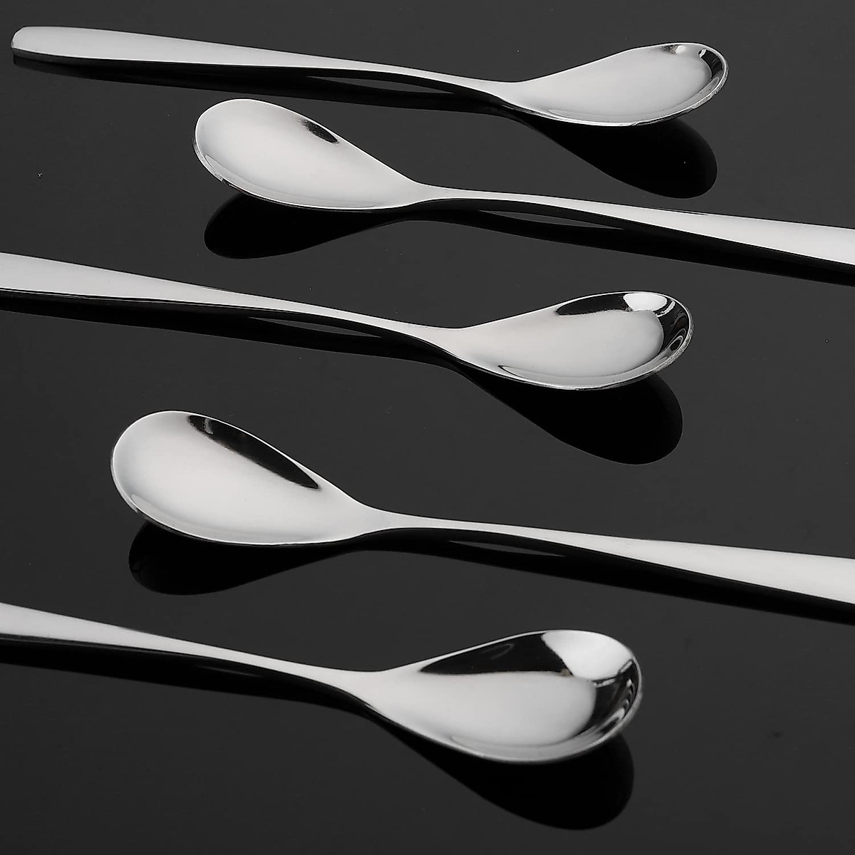 Stainless Steel Egg Spoons for Soft Boiled Eggs Set Espresso Spoons for Dessert, Tea, Coffee