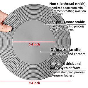 Heat Diffuser For Gas Stovetop Pot Cookware Protection Stove Diffuser Round Fast Defrosting Tray Multifunctional Thawing Conducting Simmer Plate(9.4inch with Clip)
