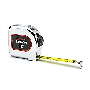 Crescent Lufkin 1/2 x 12' Chrome Case Yellow Clad Tape Measure - L912-02